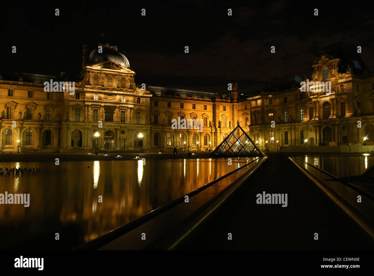 The Louvre Museum by night, Paris, France, Europe Stock Photo - Alamy