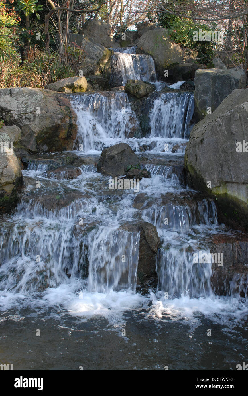 Waterfall in Holland Park, London Stock Photo - Alamy