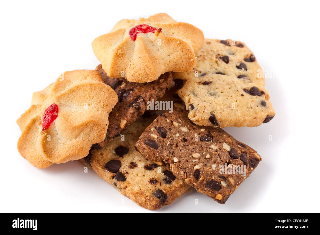 Biscuits with chocolate made of various cereal types Stock Photo - Alamy