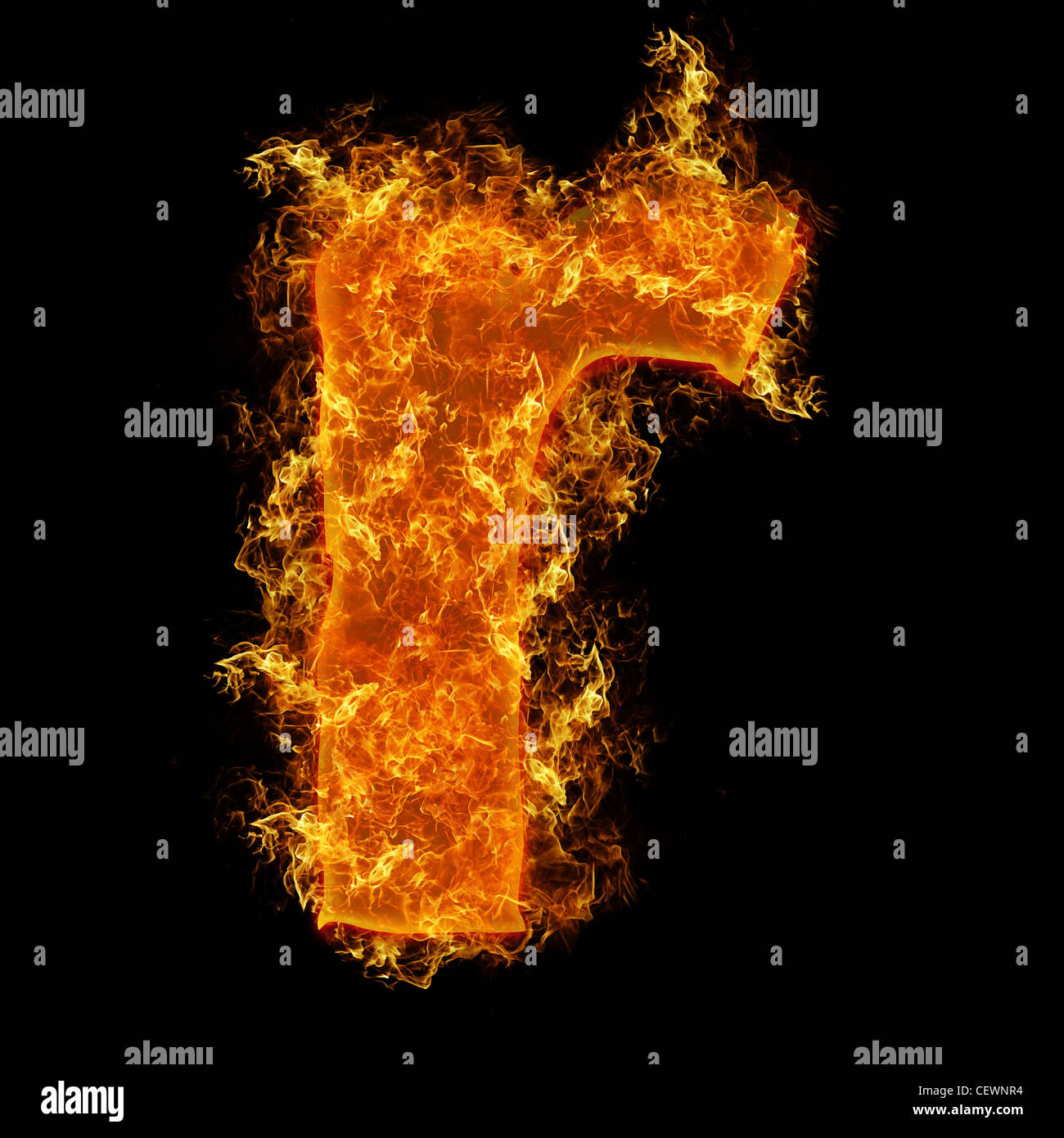 Fire small letter R on a black background Stock Photo - Alamy