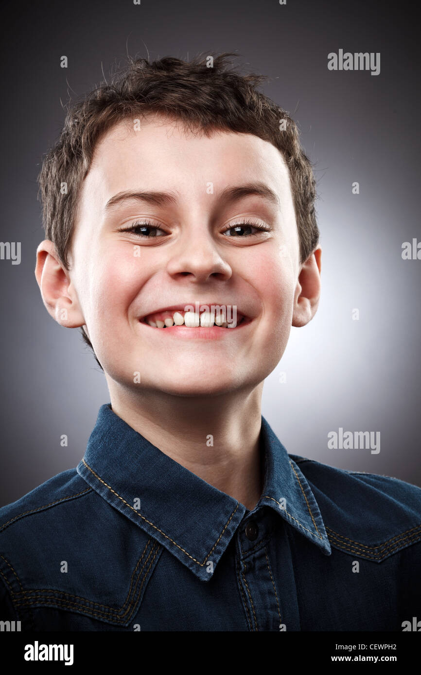 Studio portrait of a stylish cool boy Stock Photo - Alamy
