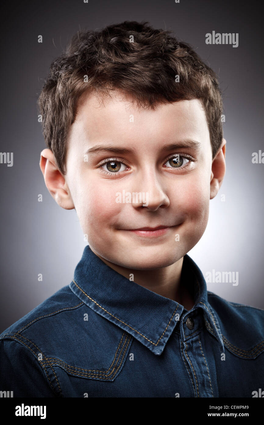Adorable preteen smiling boy hi-res stock photography and images - Alamy