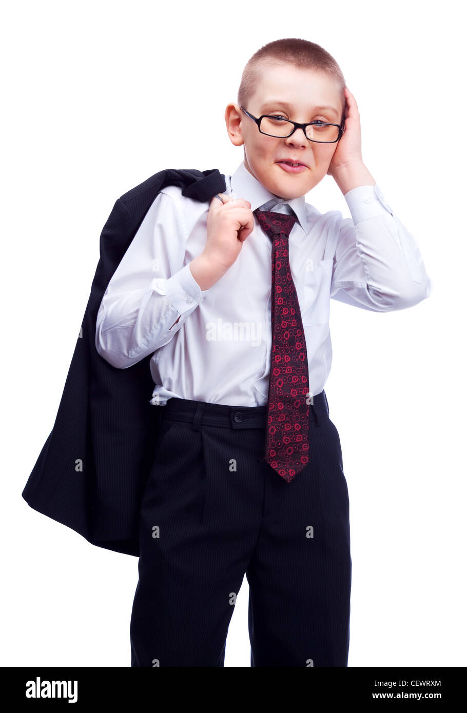 child dressed as a businessman, isolated Stock Photo - Alamy