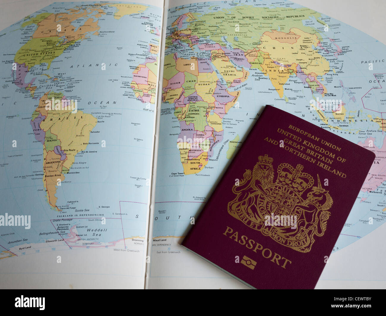 British passport world map hi-res stock photography and images - Alamy