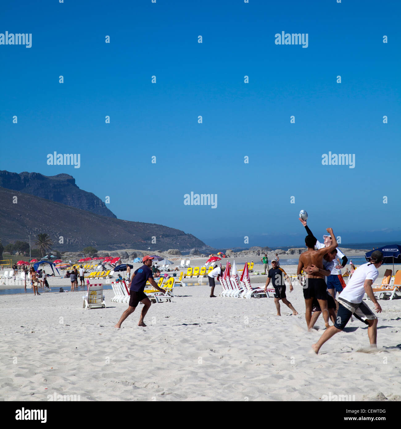 Playing beach rugby hi-res stock photography and images - Alamy