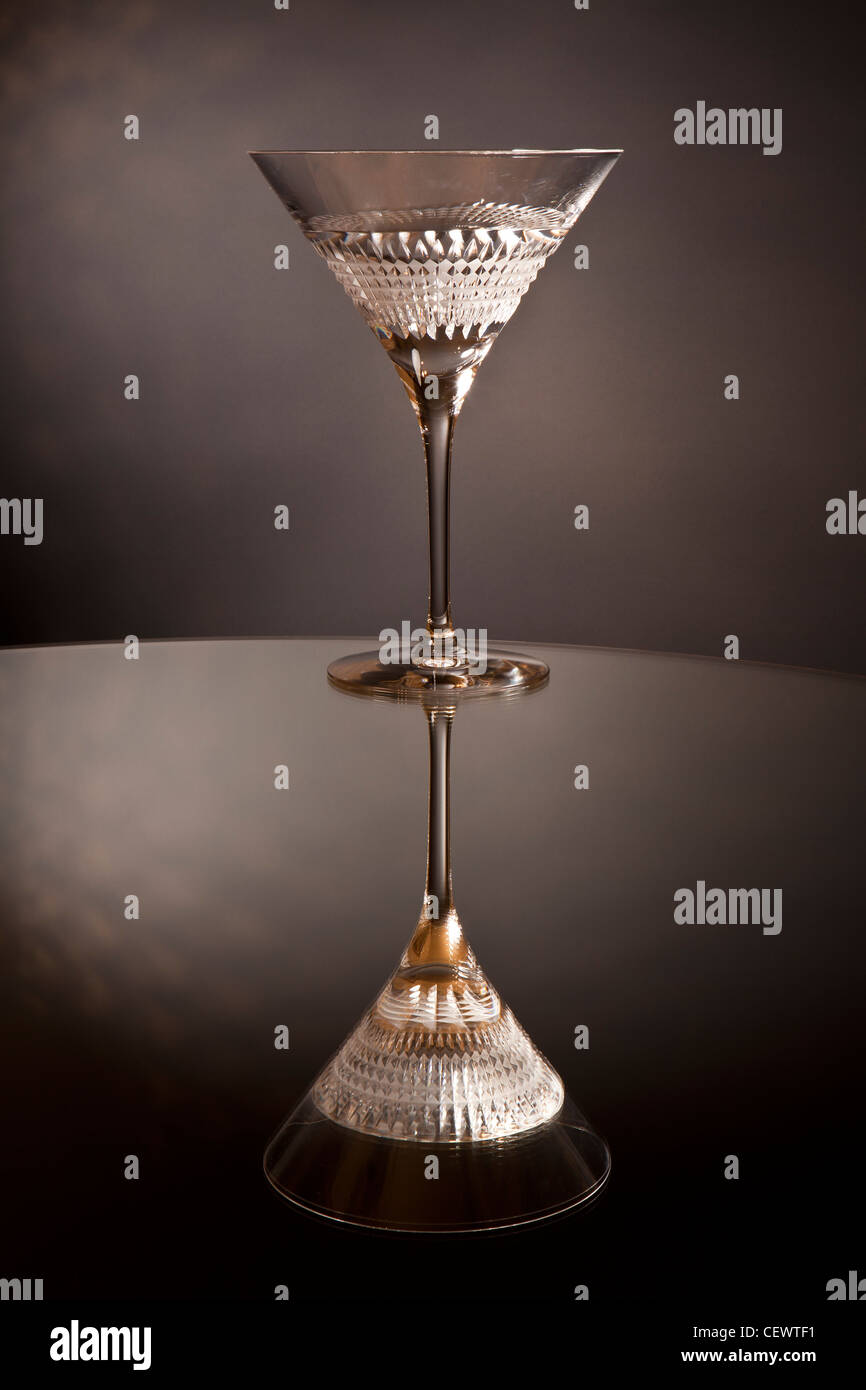 martini cocktail glass and reflection Stock Photo - Alamy