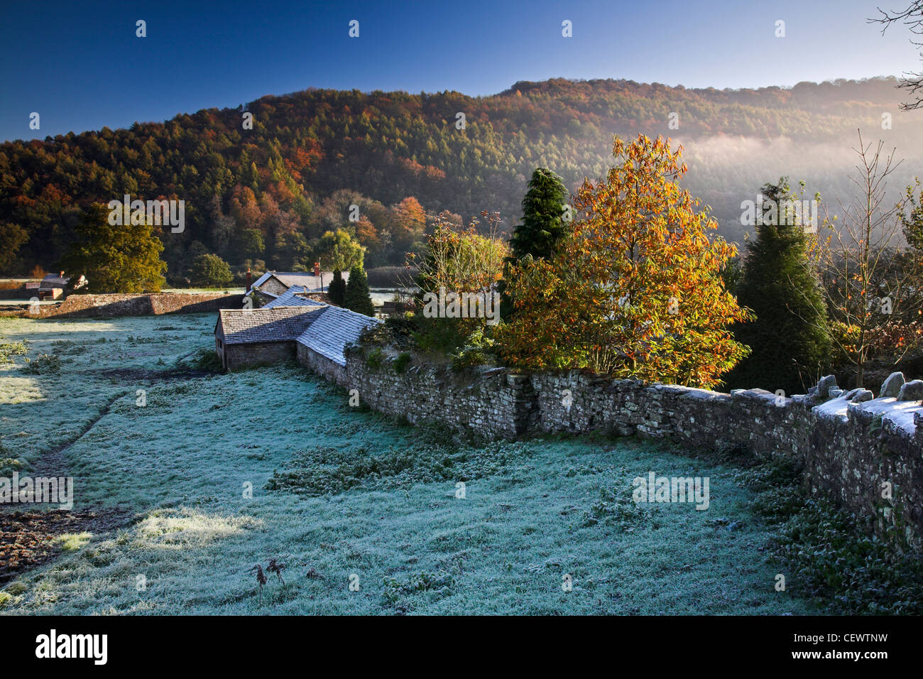 The Wye Valley at Tintern at dawn. With a tidal range of twenty feet ...