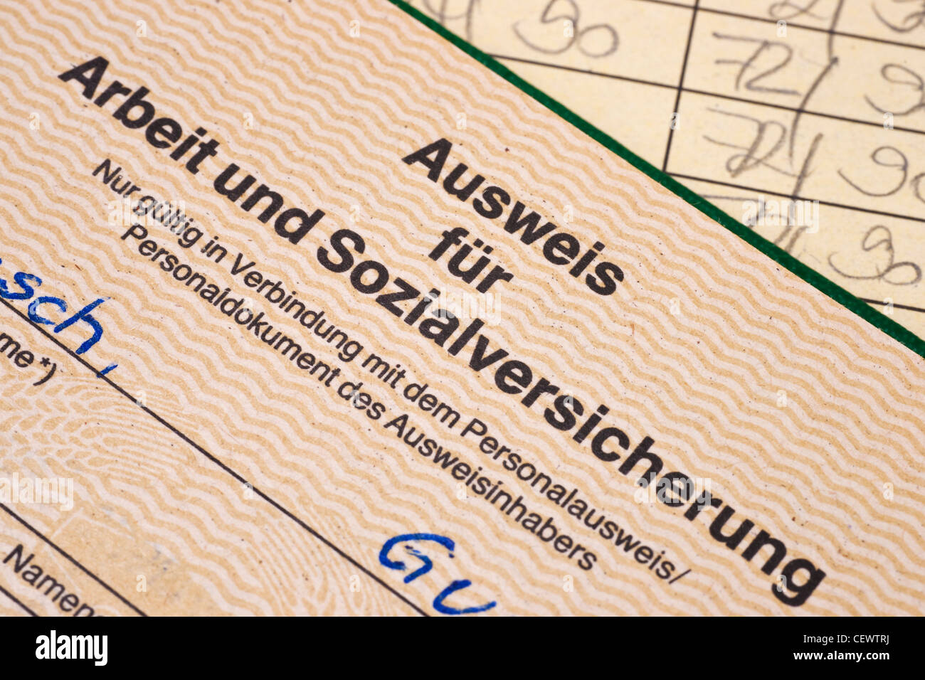 Sozialversicherungsnachweis hi-res stock photography and images - Alamy