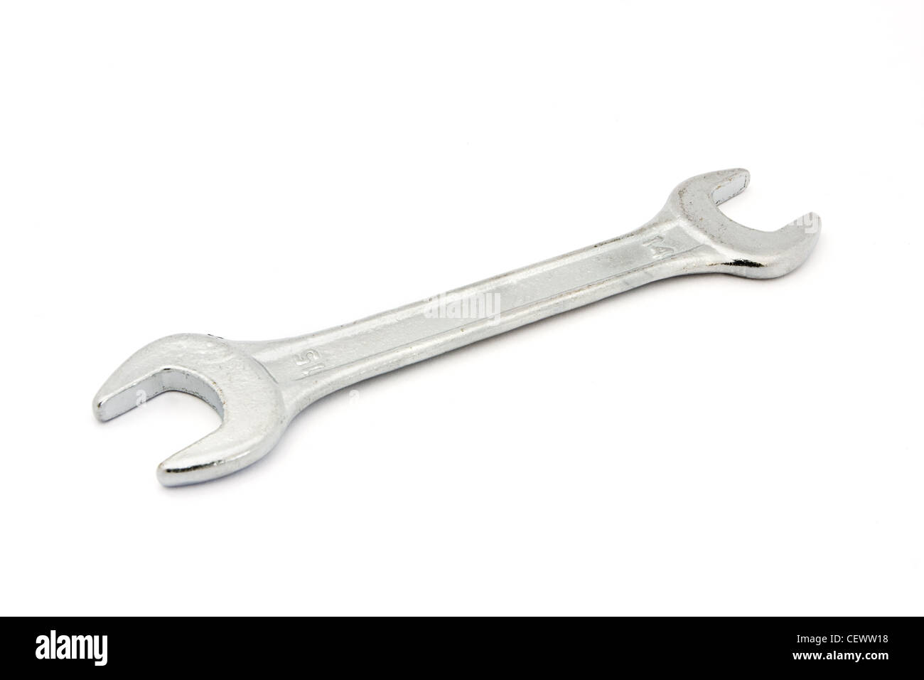 Single spanner on a white background Stock Photo - Alamy