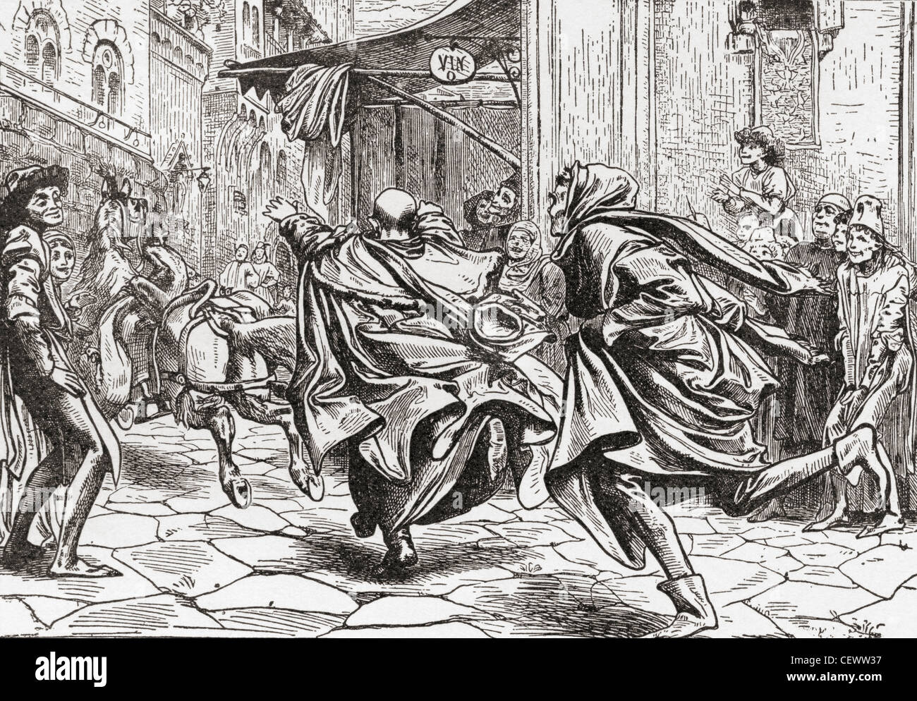 A Florentine Joke. A comic 19th century drawing by Lord Frederic ...