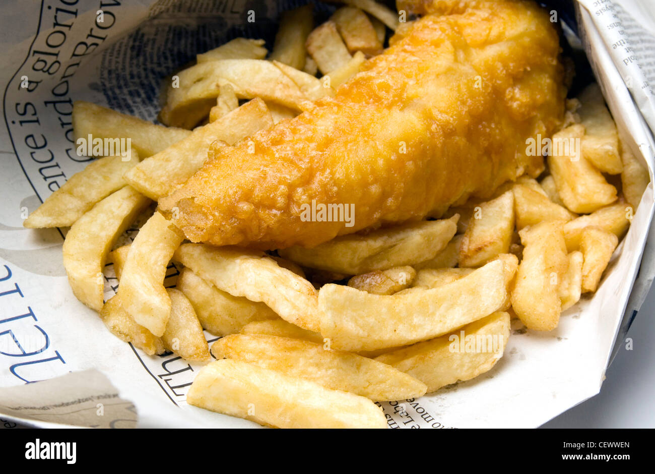 Fish wrapped in newspaper hi-res stock photography and images - Alamy