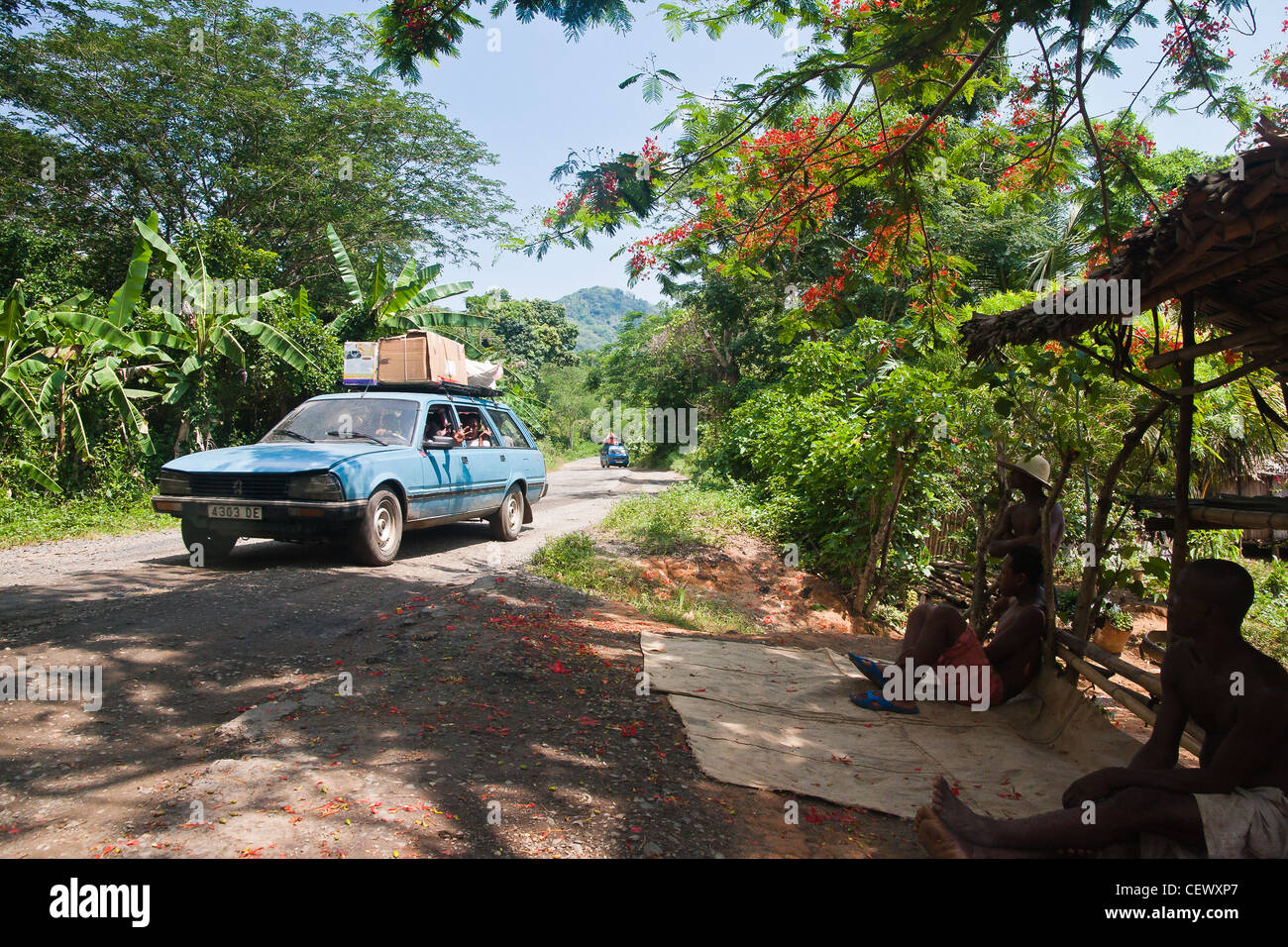 Old car on the road of Ankify, north of Madagascar Stock Photo - Alamy