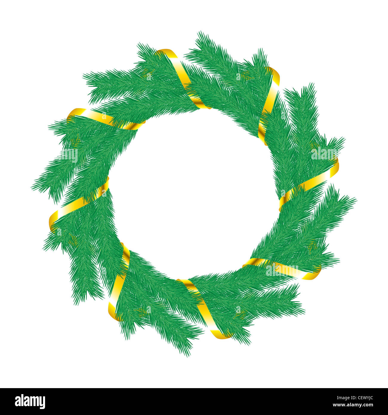 Christmas wreath. Isolated illustration on white background Stock Photo ...