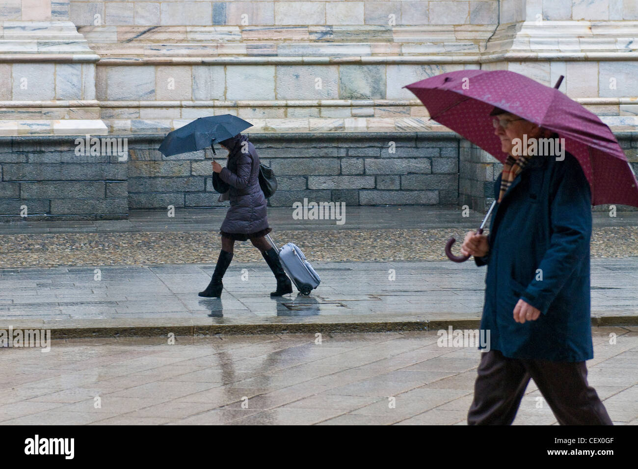Rainy day, Milan, Italy Stock Photo - Alamy