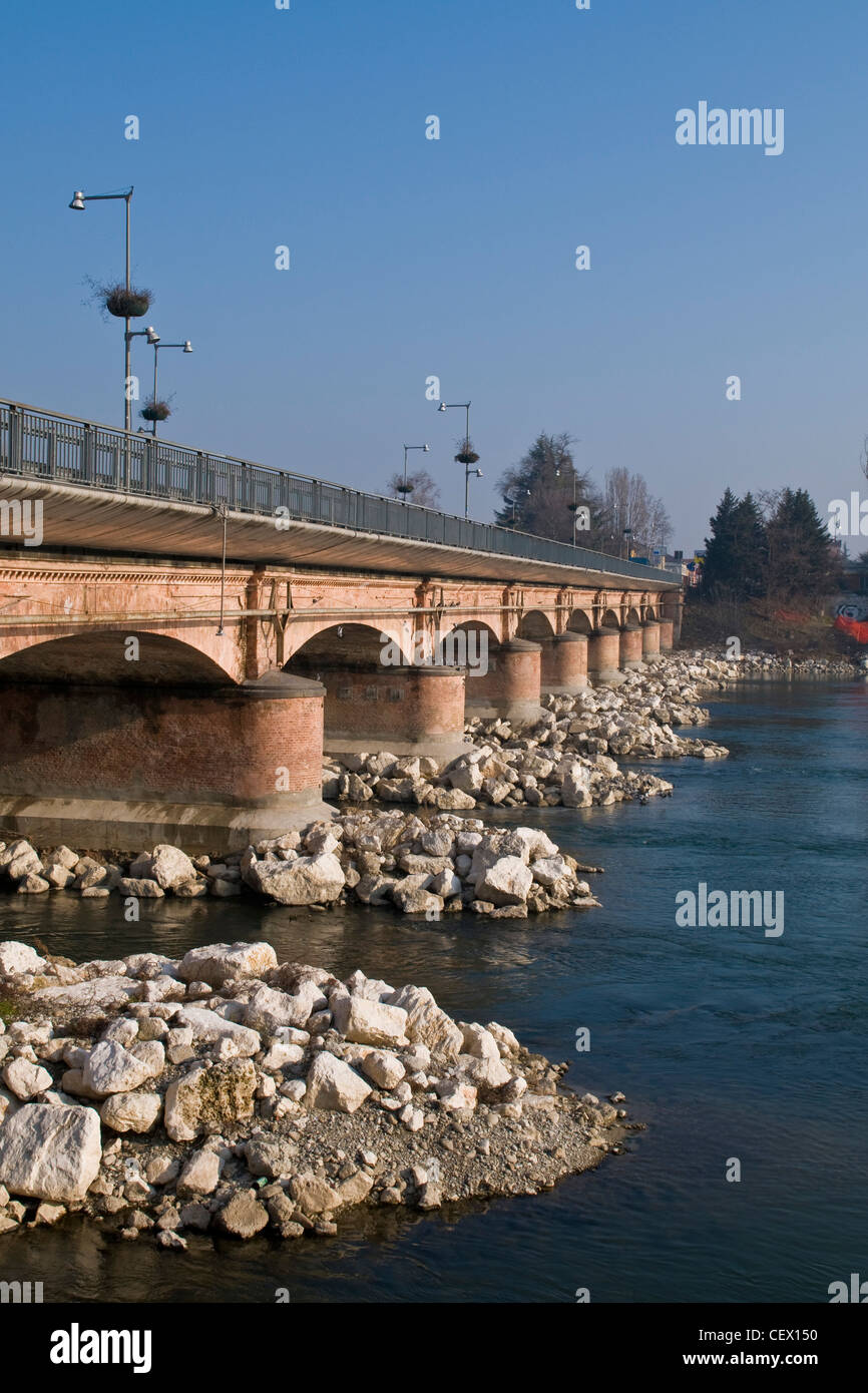 Adda river bridge, Lodi, Lombardy, Italy Stock Photo - Alamy