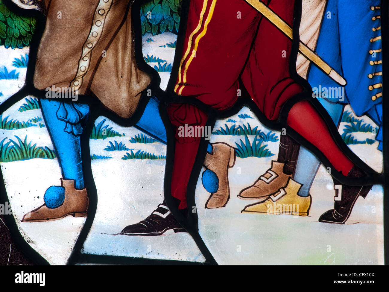 Stained glass, St. Denys Church, Little Compton, Warwickshire, England ...