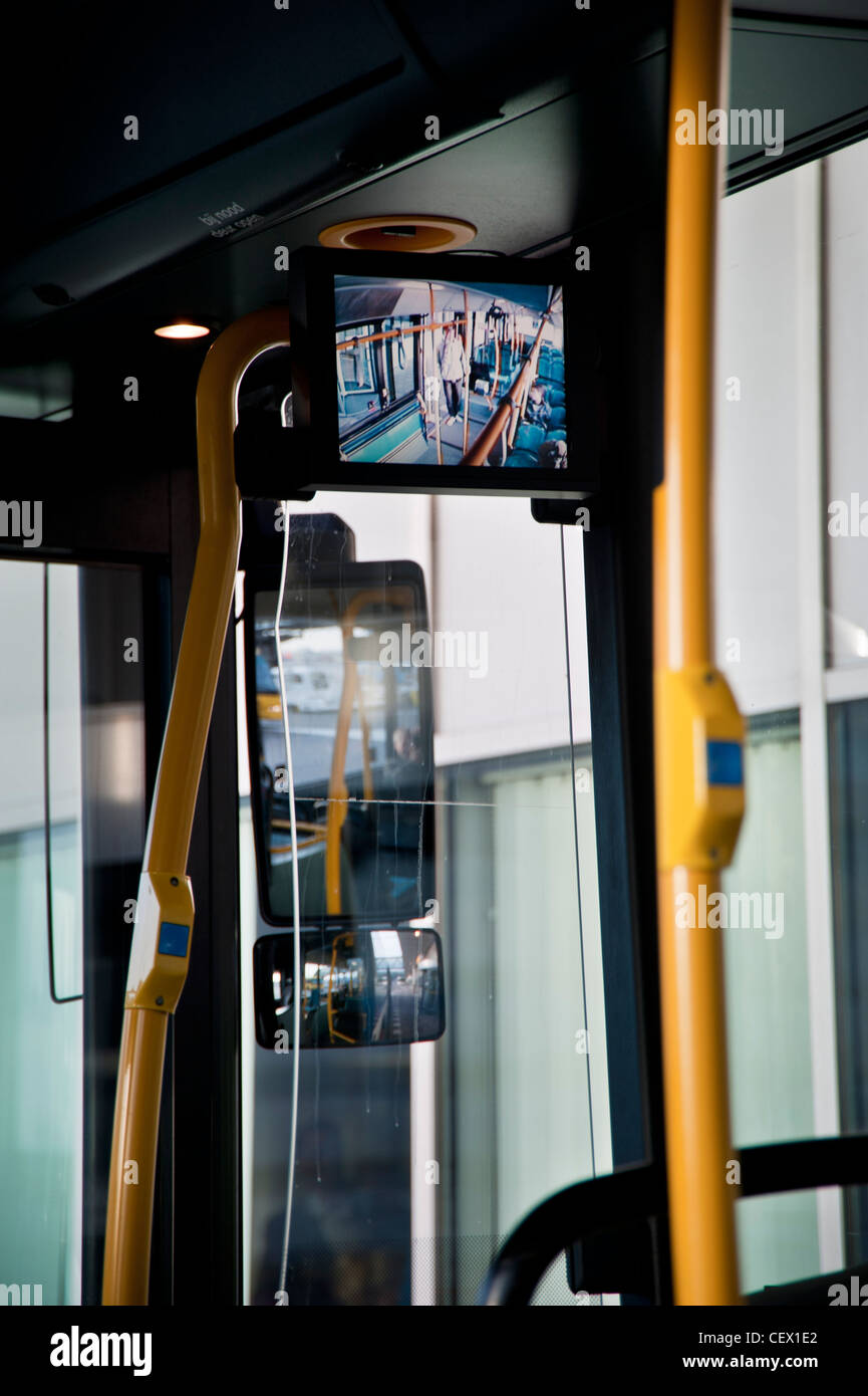 CCTV screen on airport bus Stock Photo - Alamy