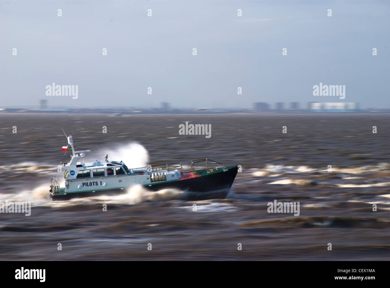 A Humber Pilot boat on the Humber estuary. The pilots can be used to ...