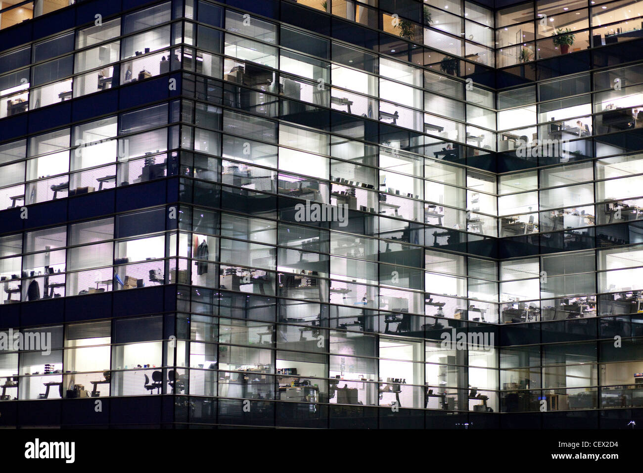 Lit office buildings hi-res stock photography and images - Alamy