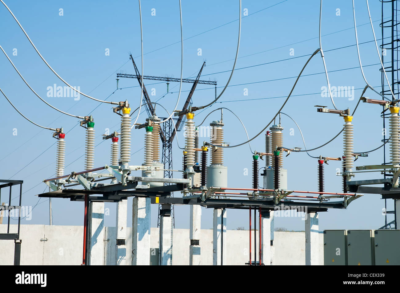 part of high-voltage substation with switches and disconnectors Stock ...