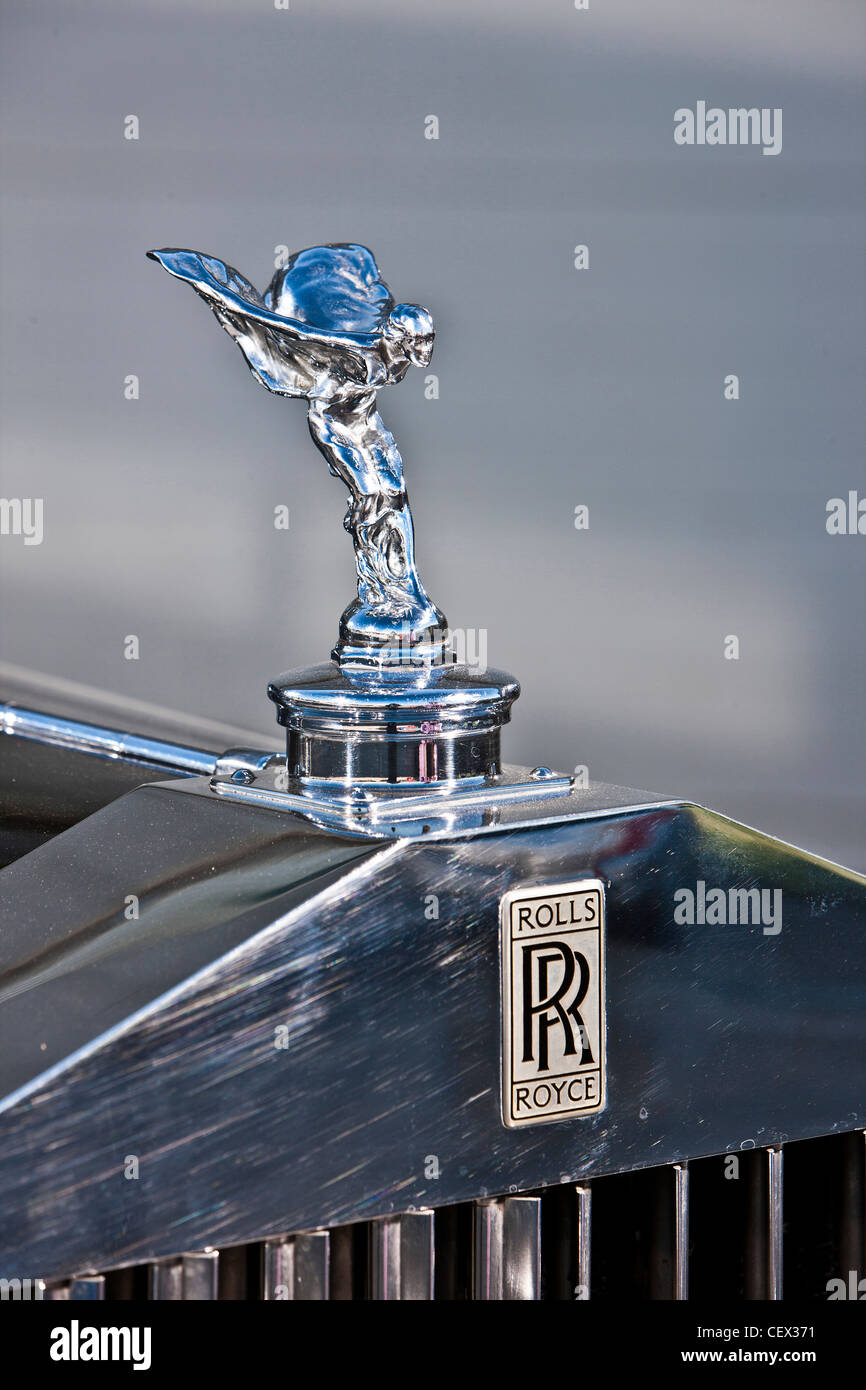 Spirit of Ecstasy on Rolls Royce, James Bond classic car Stock Photo ...