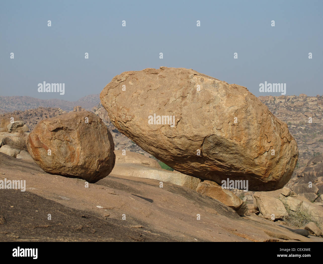 Balancing granite boulder Stock Photo - Alamy