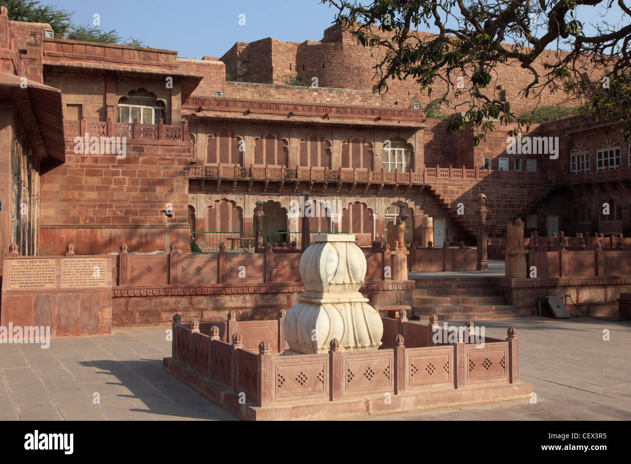 India, Rajasthan, Jodhpur, Mandore Gardens, Janana Mehal, Museum Stock ...