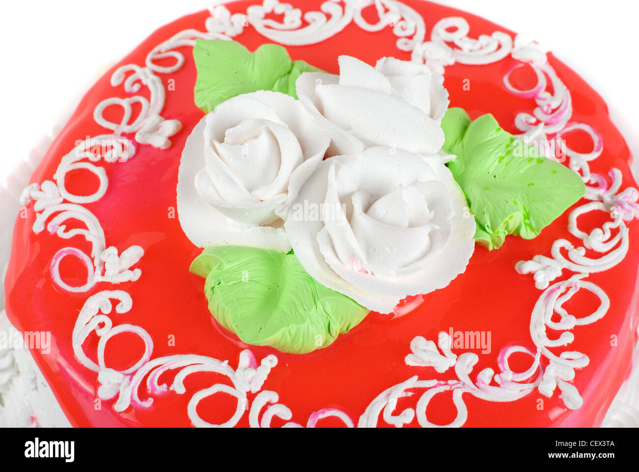 cream cake isolated on a white background Stock Photo - Alamy