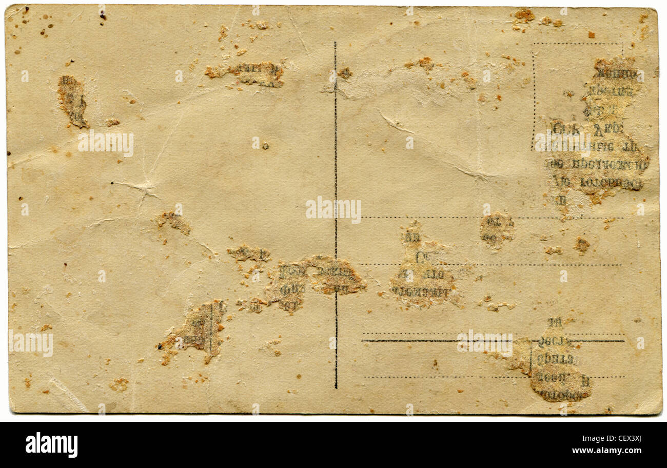 back side of an antique post card isolated on white Stock Photo - Alamy