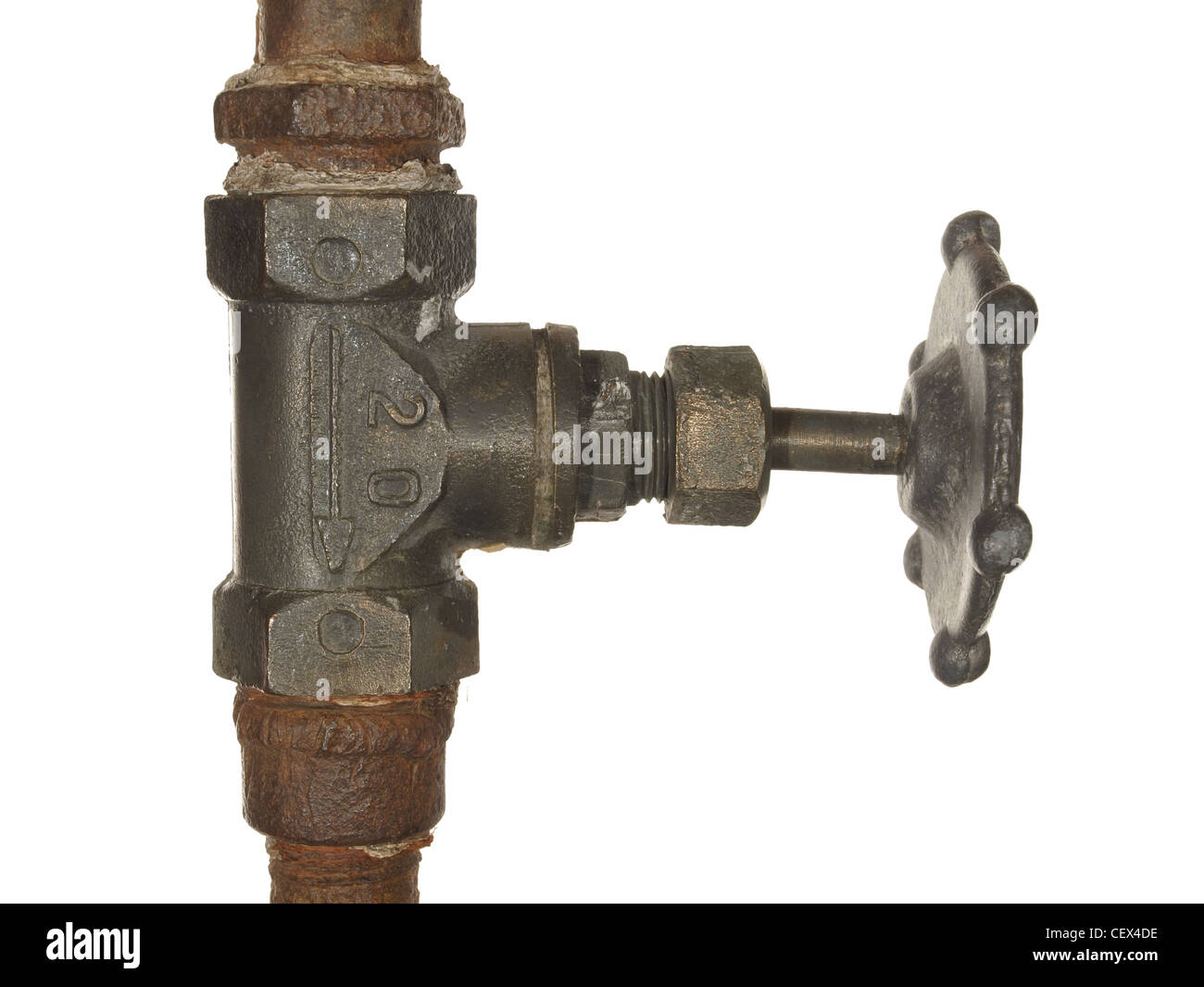 Old Water valve isolated on white background Stock Photo - Alamy