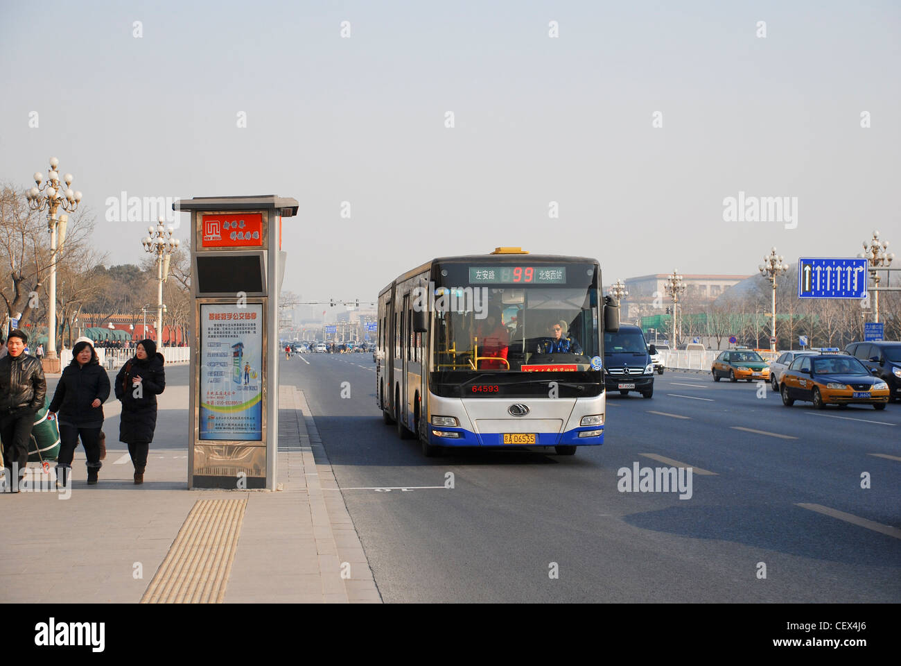 Beijing bus stop Stock Photo - Alamy