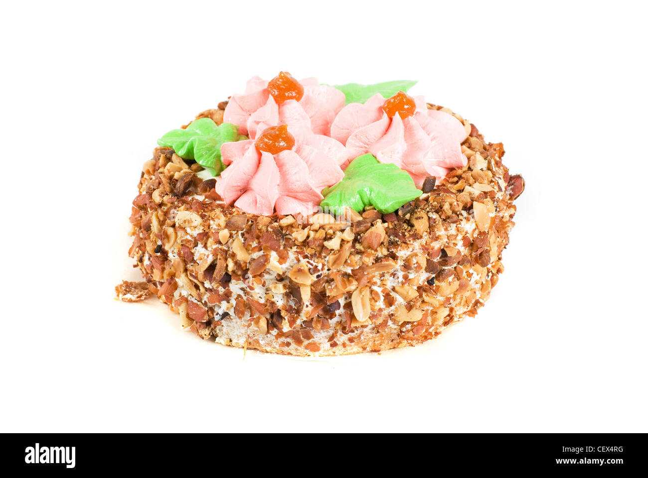 cream cake isolated on a white background Stock Photo - Alamy