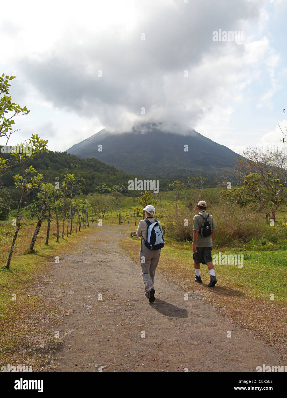 The 1968 lava flow trail at Arenal Volcano, in Spanish Volcán Arenal ...