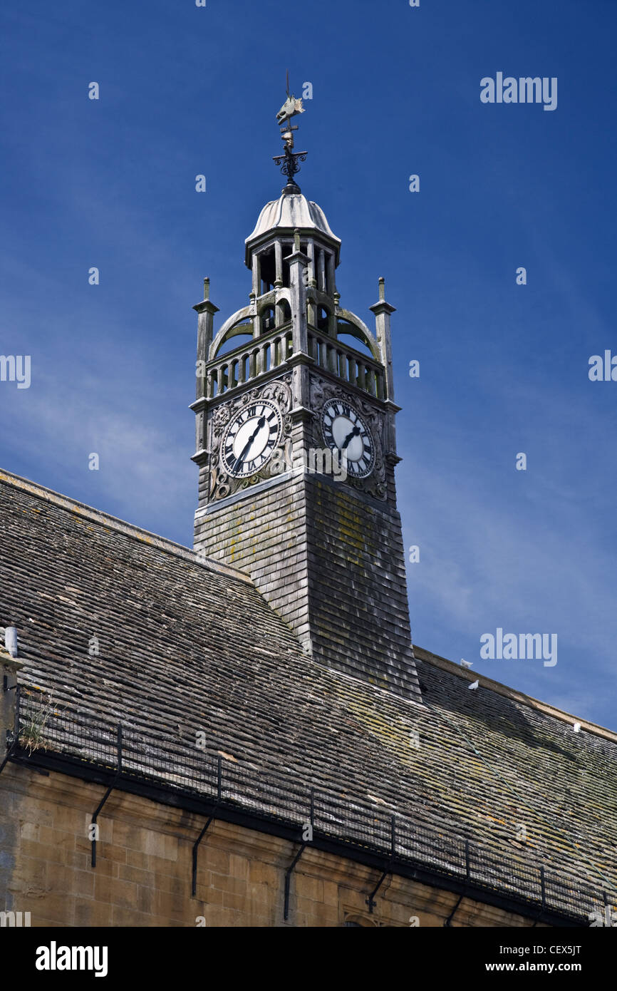 The clock tower on the Market Hall (Redesdale Hall), erected in 1887 by ...
