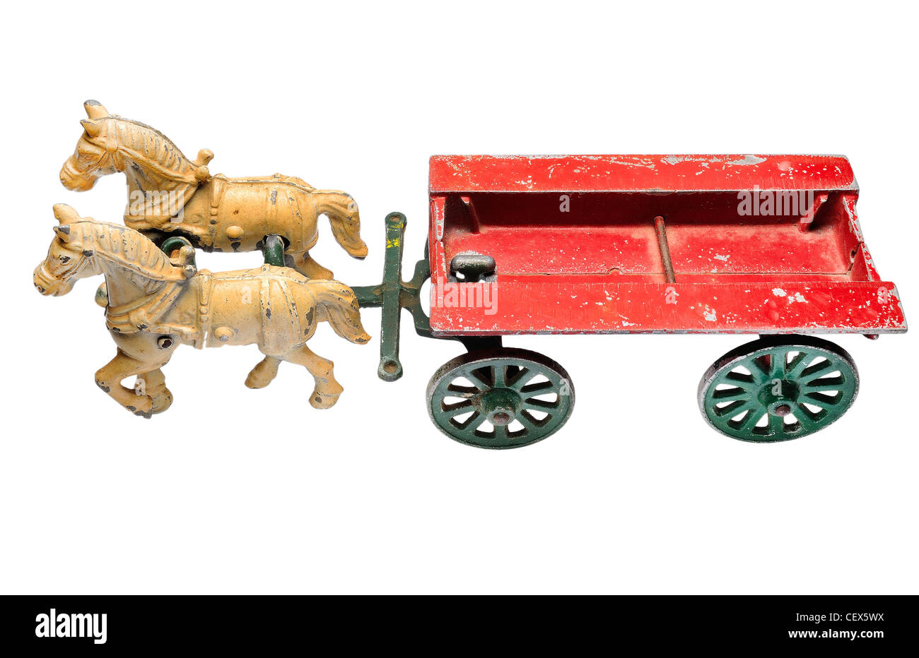Vintage horse and wagon toy made from metal Stock Photo - Alamy