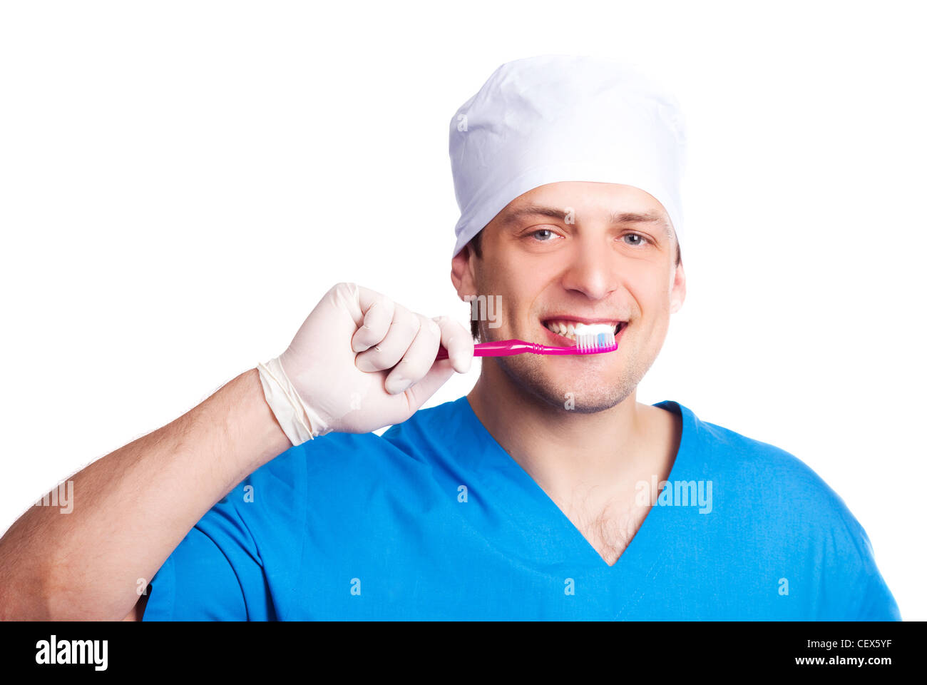 doctor with teeth brush Stock Photo - Alamy