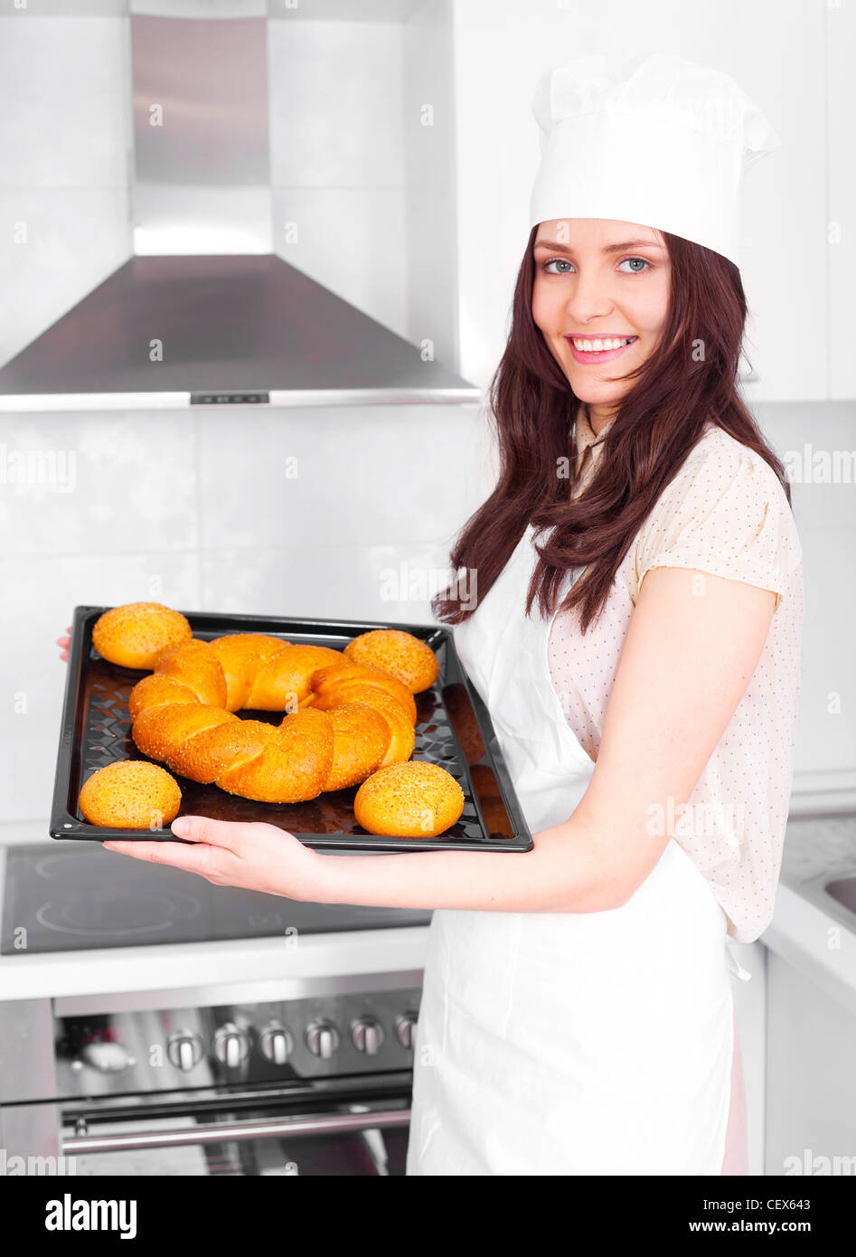 young woman cooking Stock Photo - Alamy