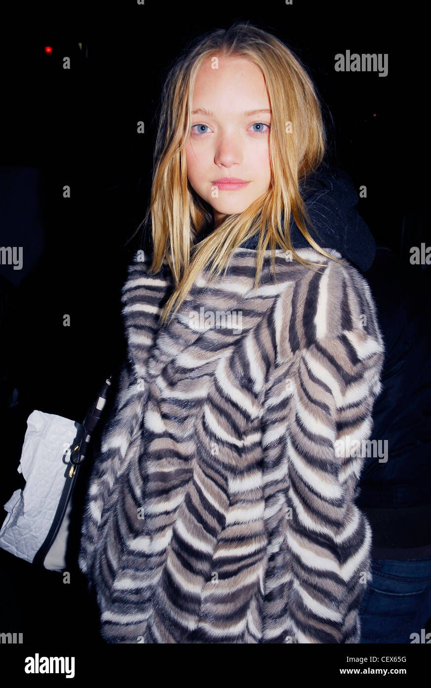 NEW YORK A W SHOWS MISCELLANY Female model Gemma ward backstage wearing ...