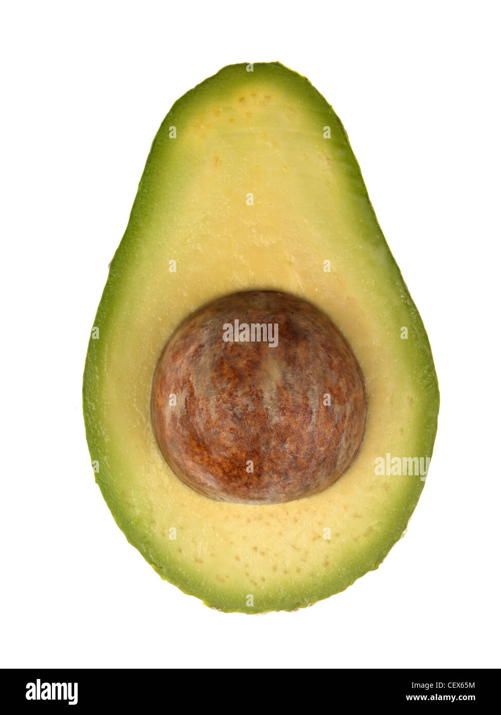 Fresh Natural Healthy Ripe Green Avocado Pear Cut In Half Isolated ...