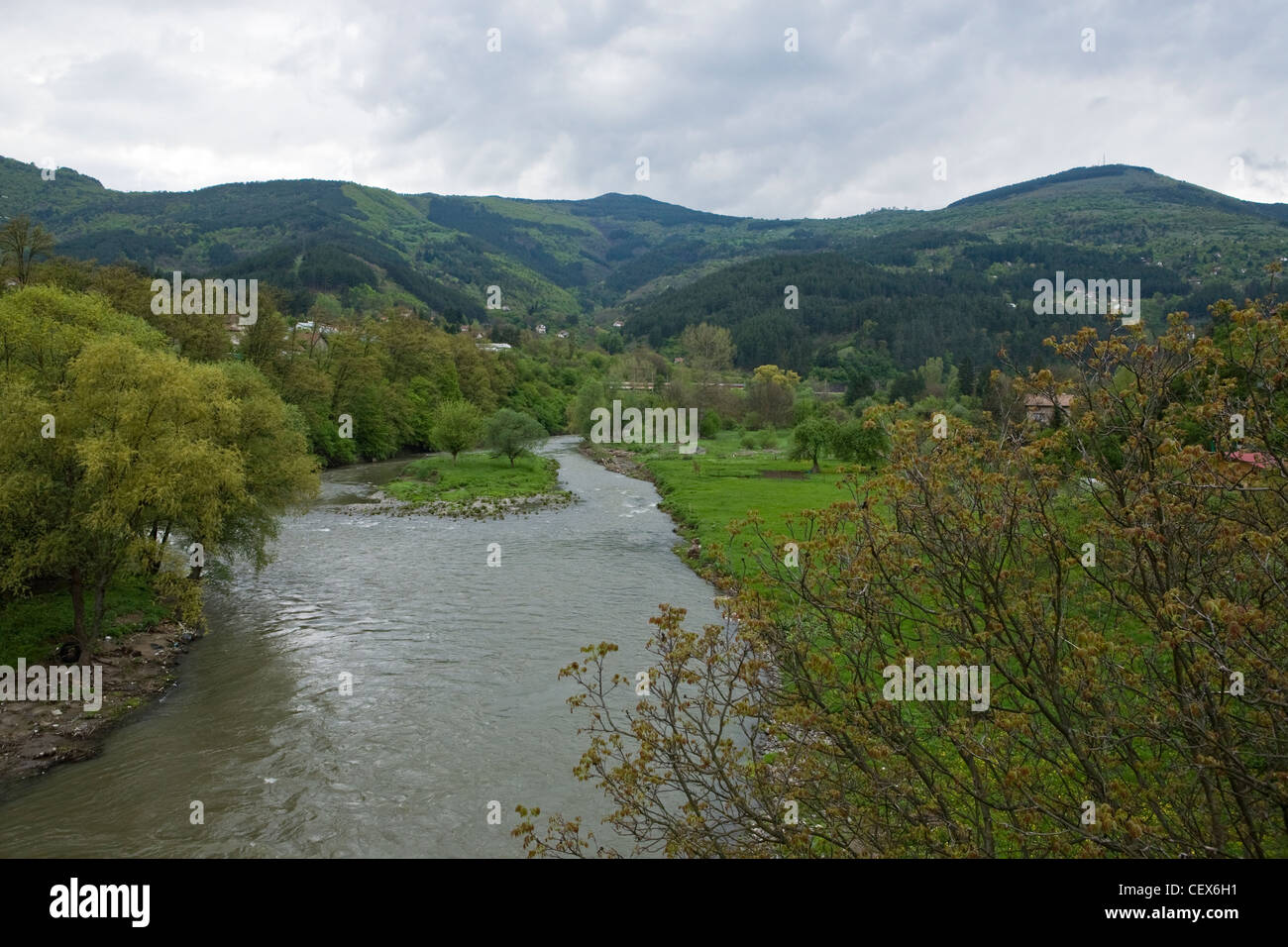Iskar river gorge, Balkans, Bulgaria. Rainy weather Stock Photo - Alamy