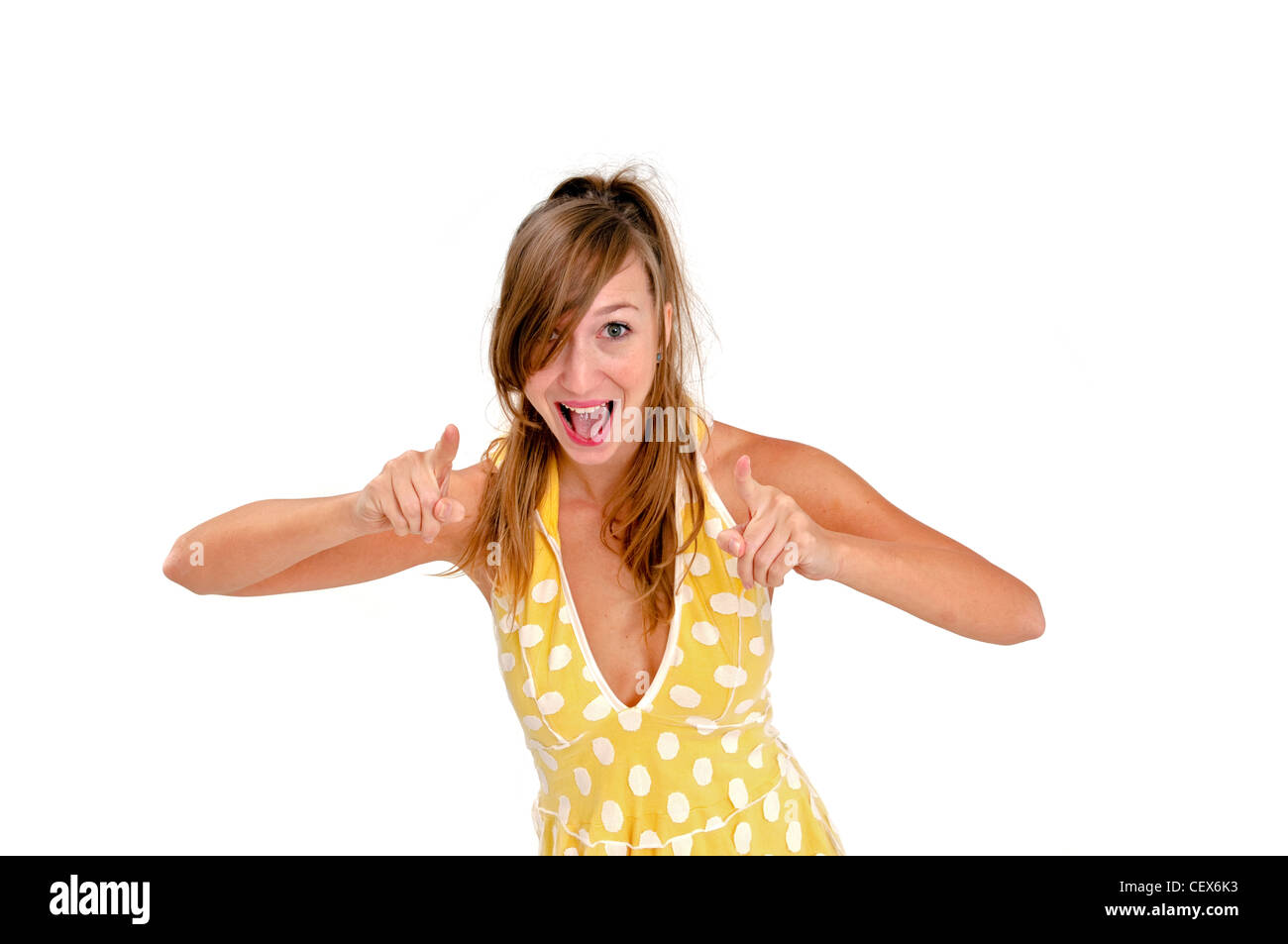 Excited young woman Stock Photo - Alamy