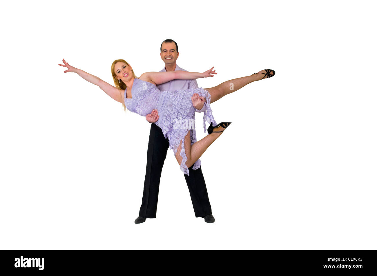 Couple ball room dancers On white Background Stock Photo - Alamy
