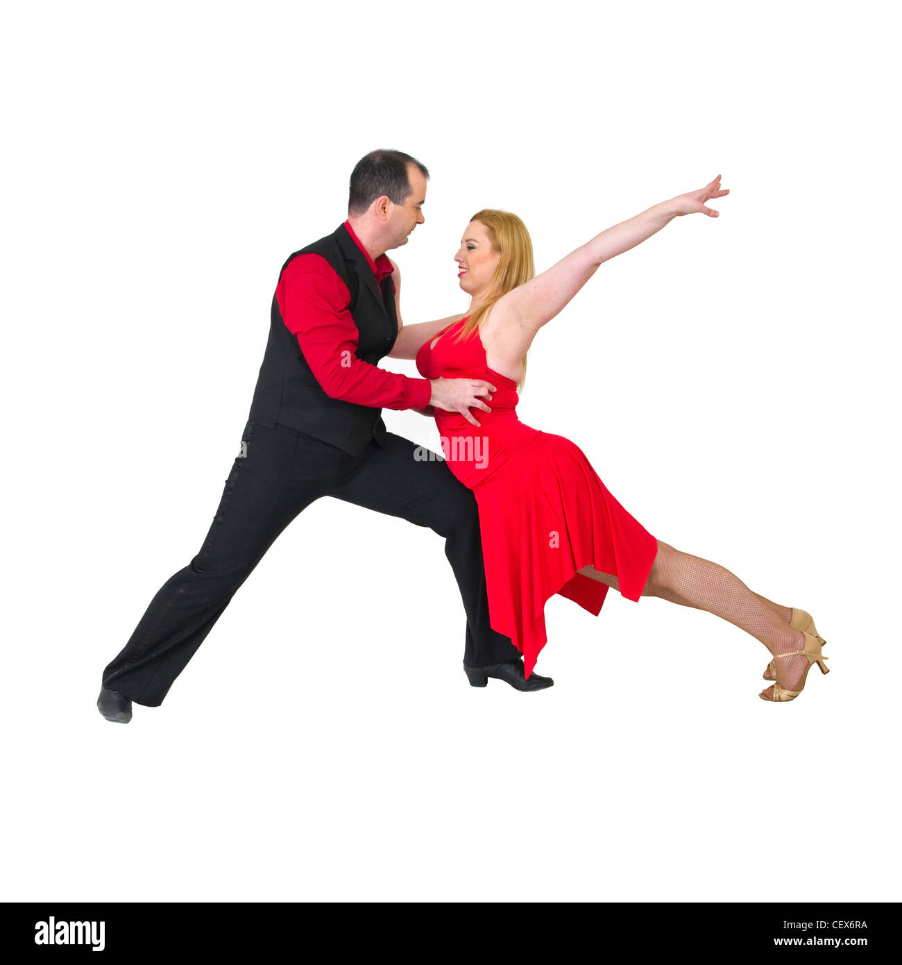 Couple ball room dancers On white Background Stock Photo - Alamy