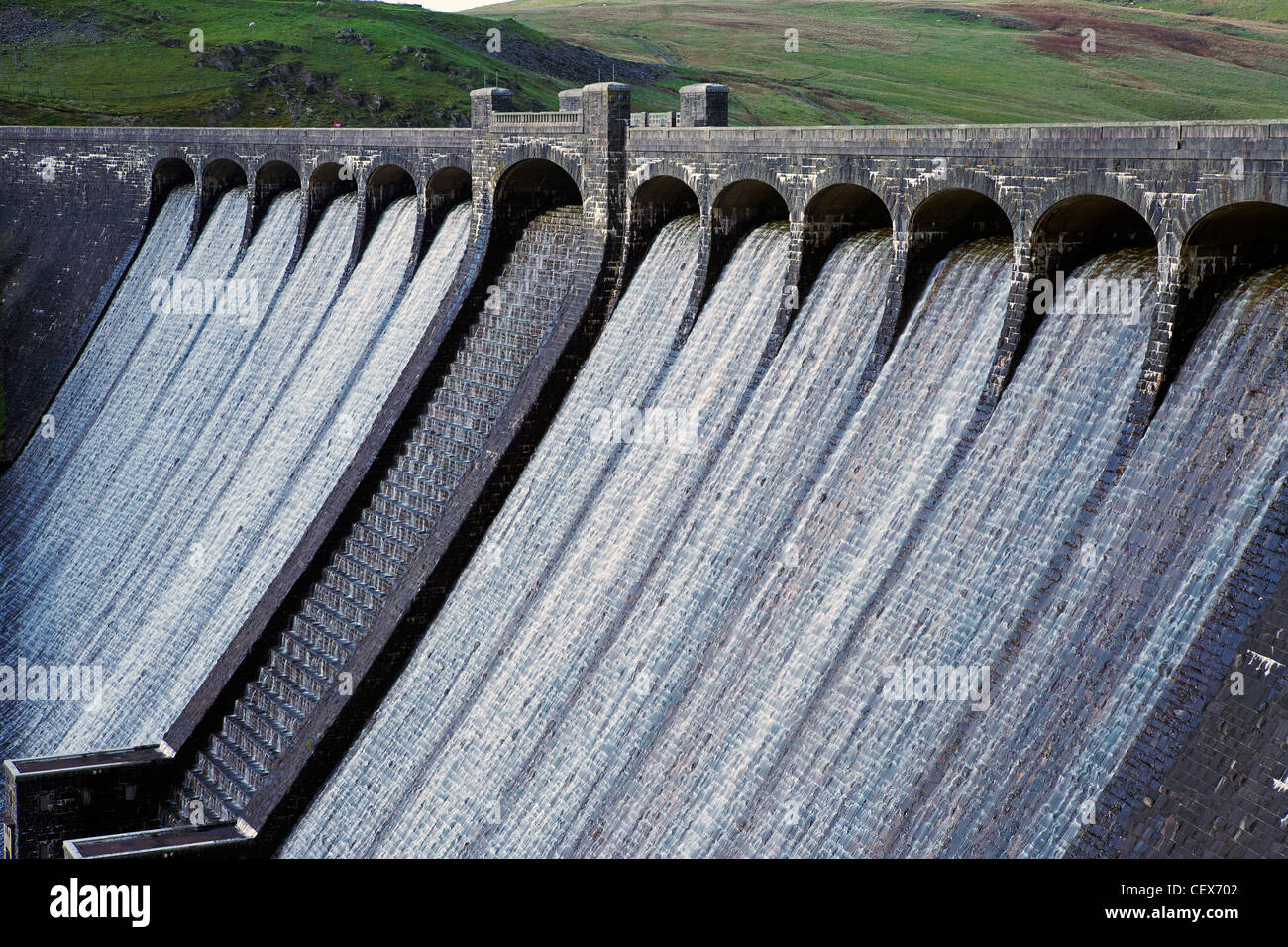 Claerwen Dam, Elan Valley, Mid Wales, UK Stock Photo - Alamy