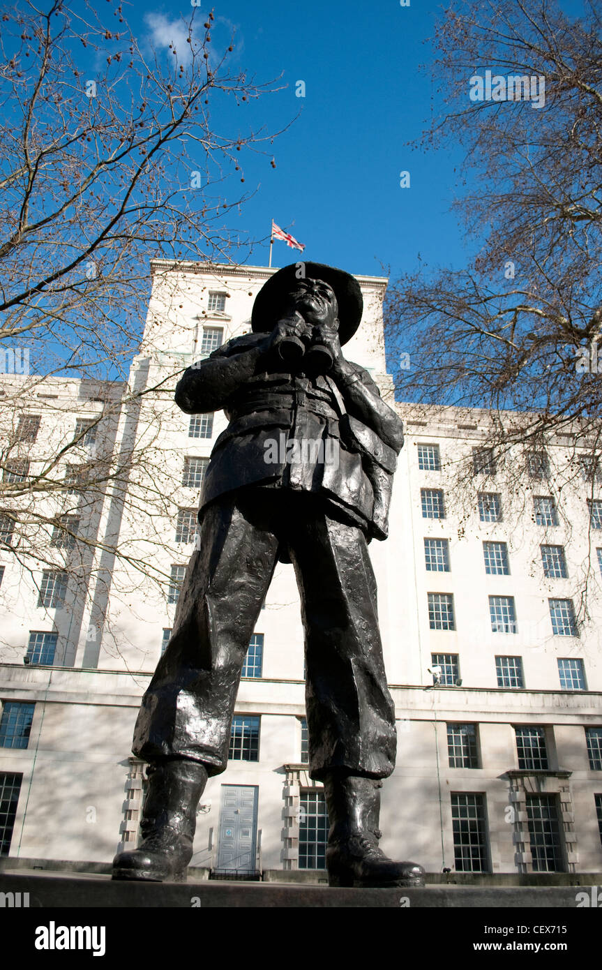 Public statue of Field marshal the Viscount Slim, the Whitehall, London ...