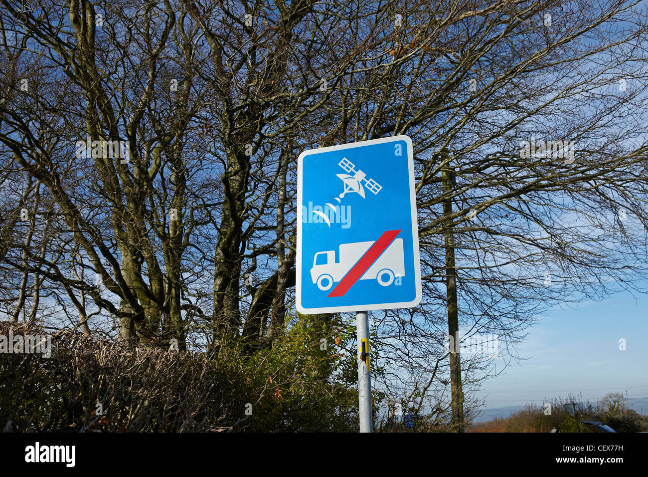 Satellite Navigation (Sat Nav) warning sign, West Wales, UK Stock Photo ...