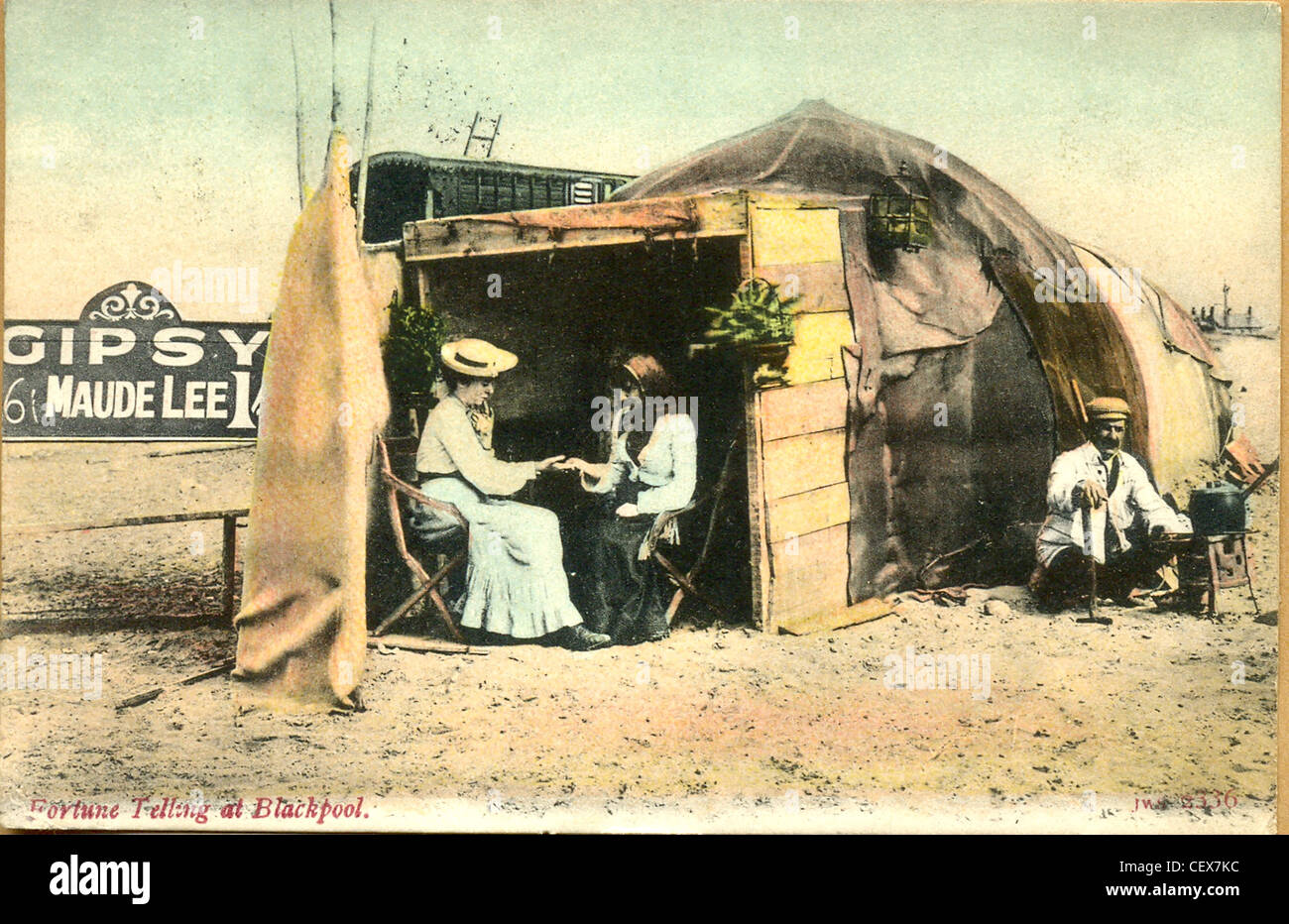 Postcard of Gipsy Maude Lee fortune telling Stock Photo - Alamy