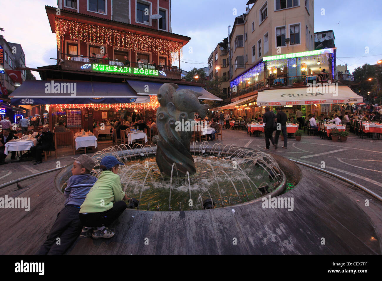 Turkey; Istanbul; Kumkapi, street restaurants, nightlife Stock Photo ...