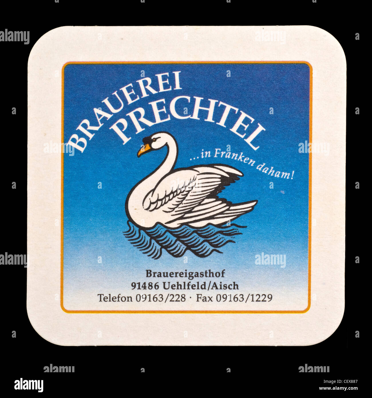 Beer mat from Prechtel Brewery, Franconia, Bavaria, Germany Stock Photo ...
