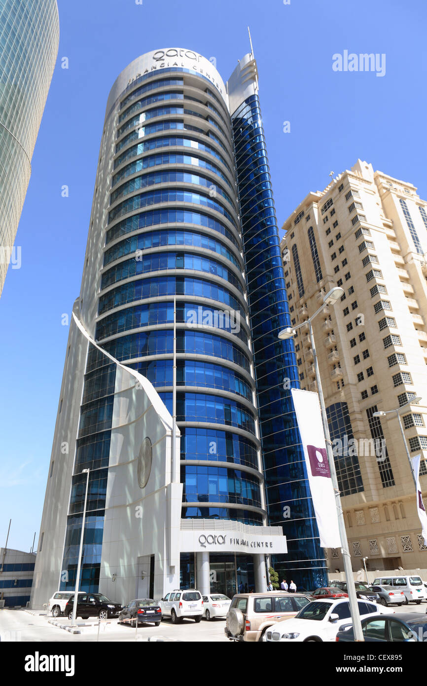 The Qatar Financial Centre's tower in the middle of Doha, the capital ...